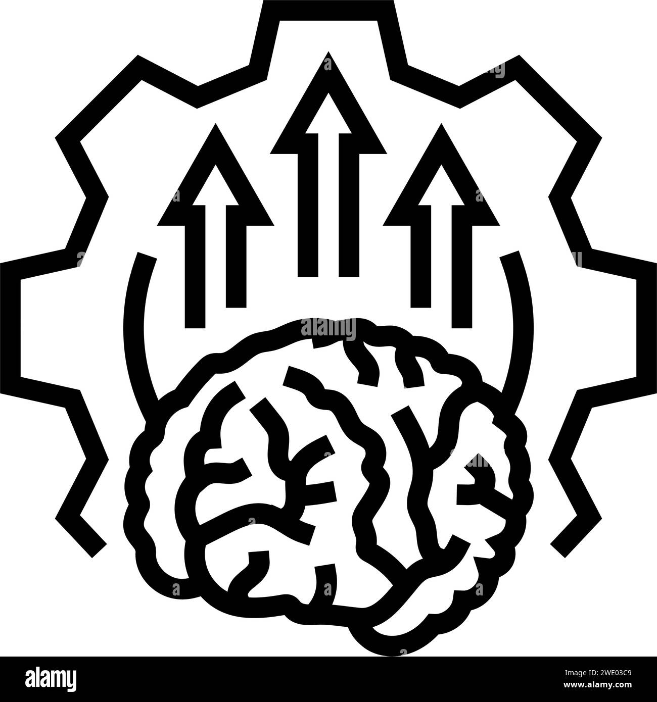 neuroplasticity neuroscience neurology line icon vector illustration ...