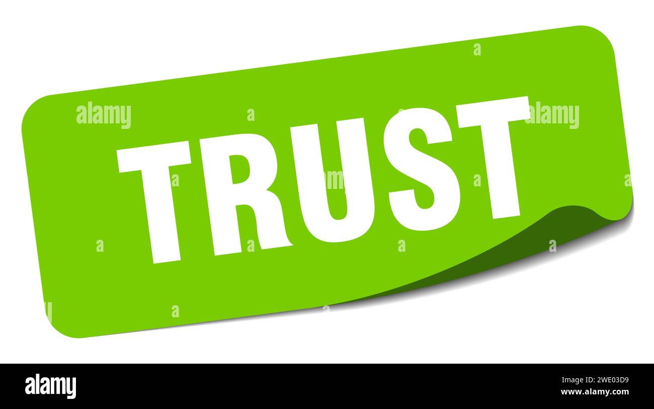 trust sticker. trust rectangular label isolated on white background ...