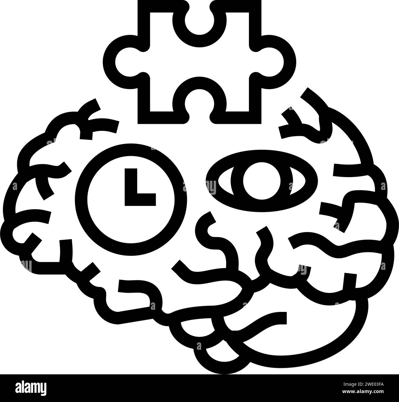 cognitive skills neuroscience neurology line icon vector illustration ...
