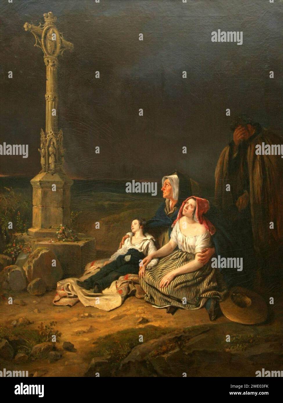 Aimée Brune-Pagès - Un voeu - une mère implorant la Vierge pour son ...