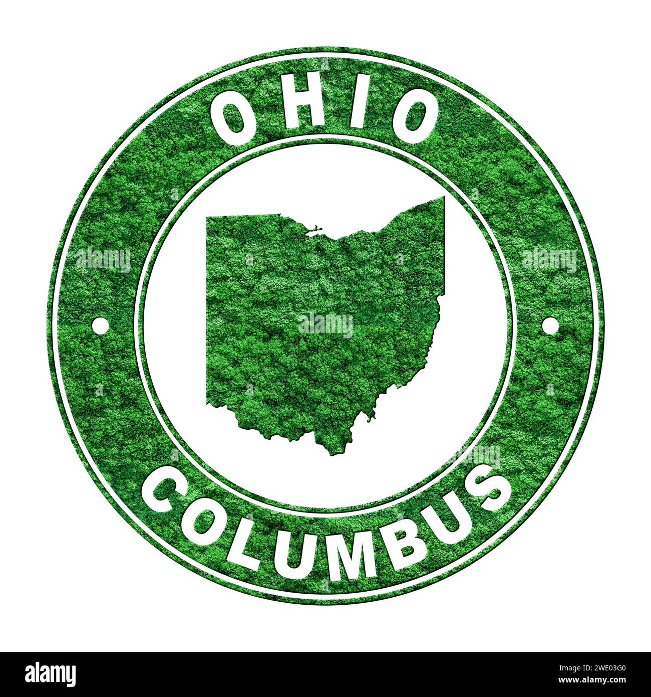 Map of Ohio, CO2 emission concept, Clipping Path Stock Photo - Alamy