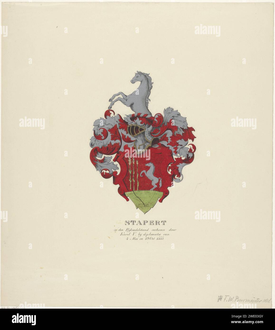 Arms of the family stapert, Friedrich Wilhelm Burmeister, 1855 - 1915 ...