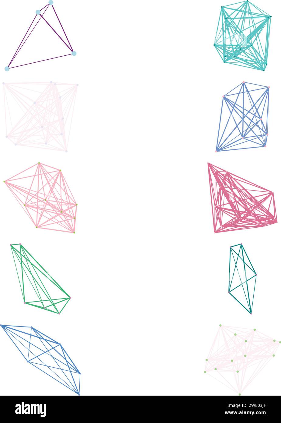 An abstract cut out transparent node network futuristic design element bundle Stock Vector Image ...