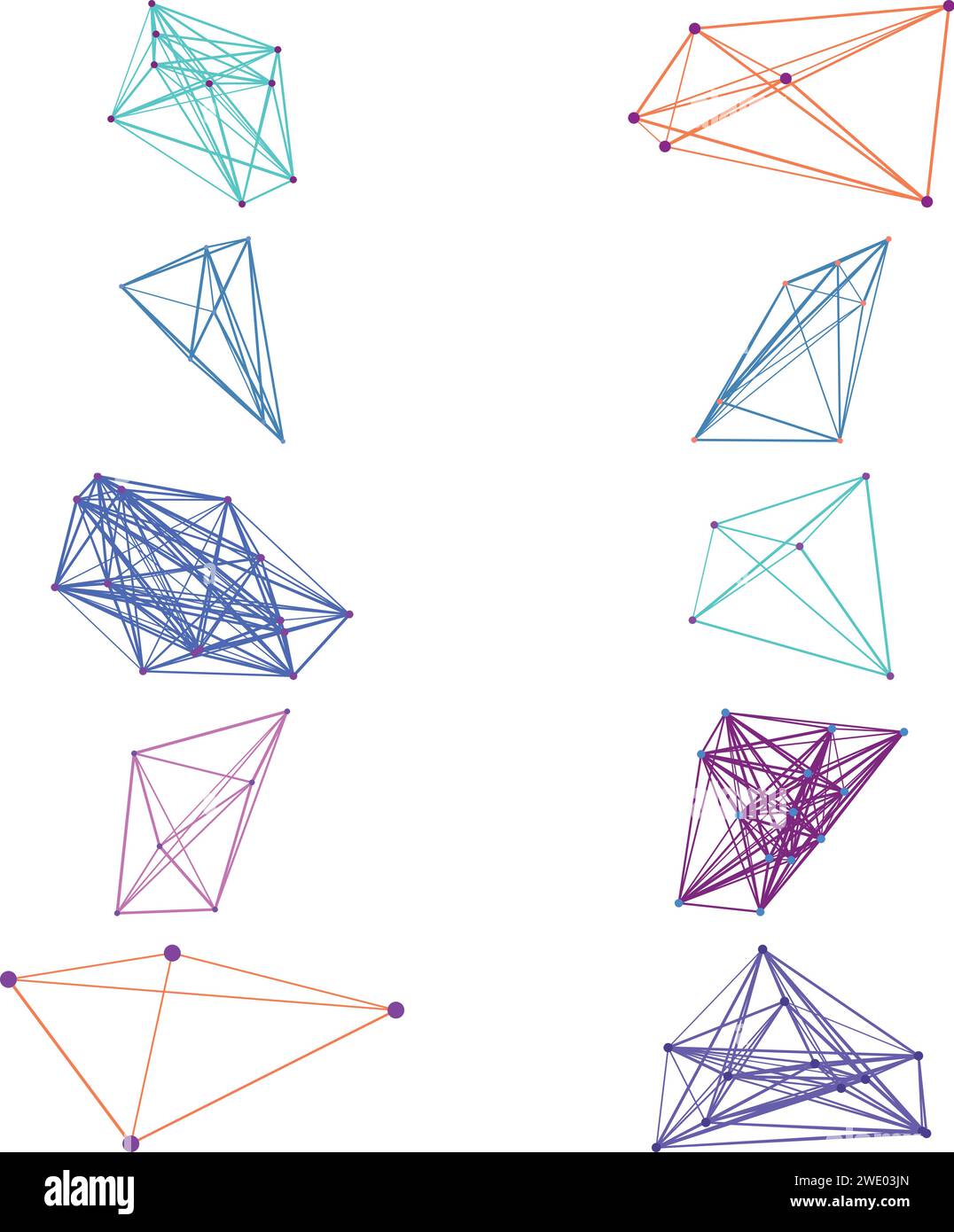 An abstract cut out transparent node network futuristic design element ...