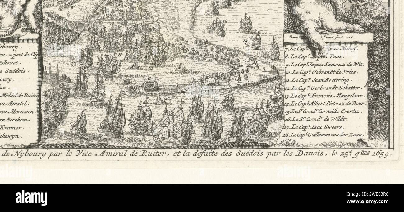 Intake of the city of Nyborg by Michiel de Ruyter, 1659, Bernard Picart ...