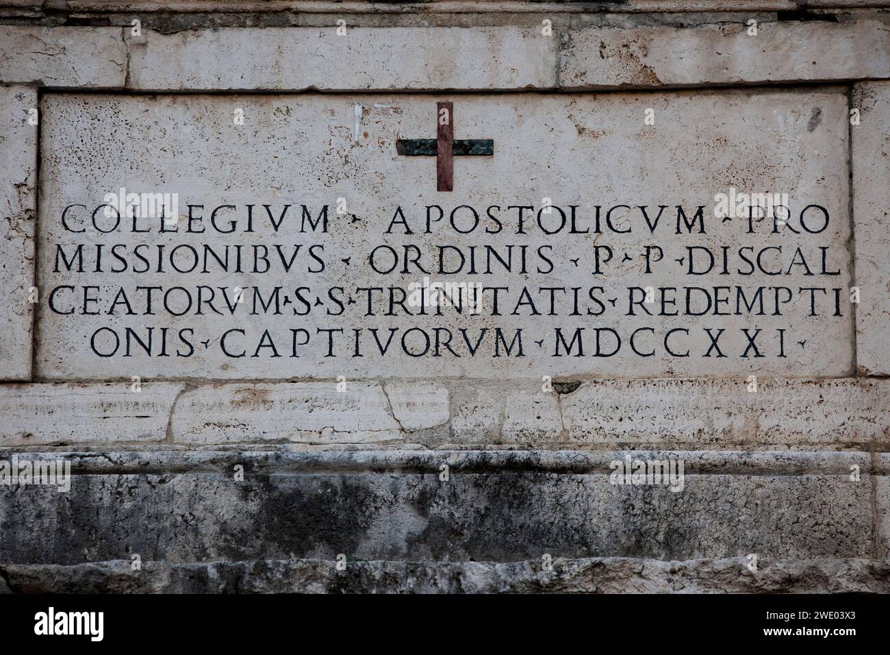 Historic inscribed plaque at Santa Maria delle Fornaci, Rome, dating ...