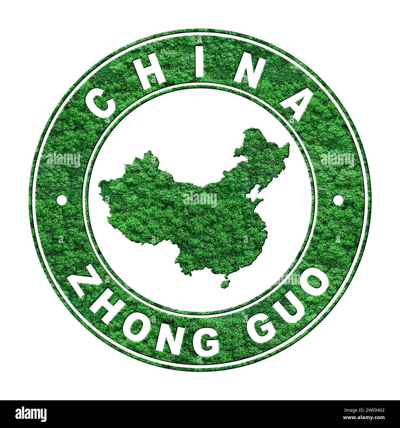 Map of China, CO2 emission concept, Clipping Path Stock Photo - Alamy