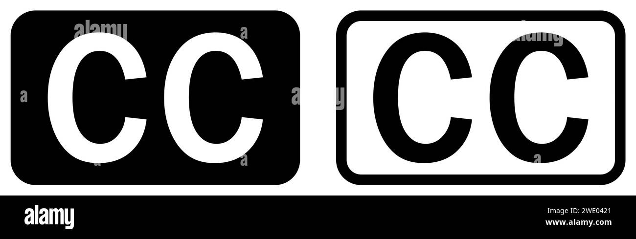 Closed captioning symbols in flat and line art style. Design can use ...