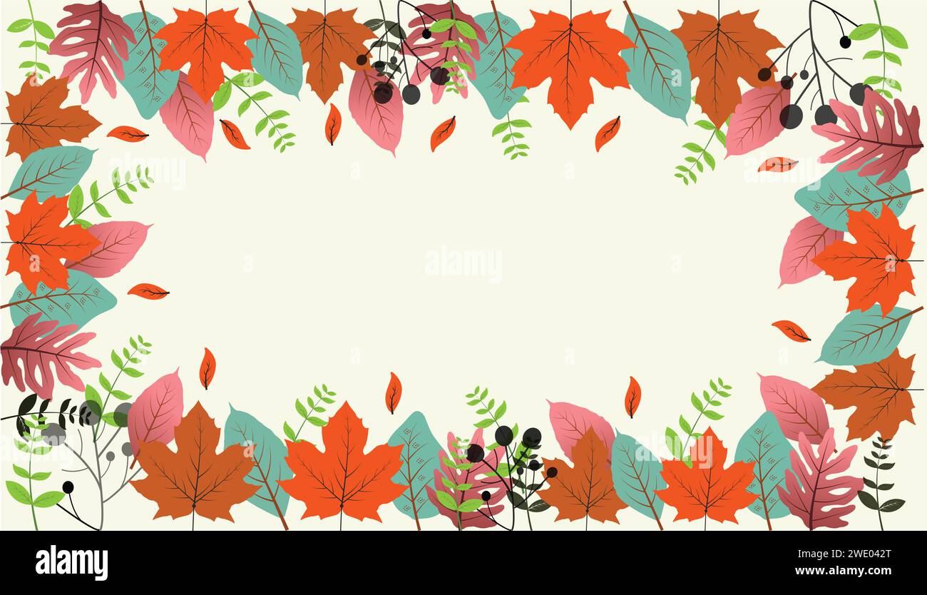 Autumn elements set decoration . Background banner border isolated ...