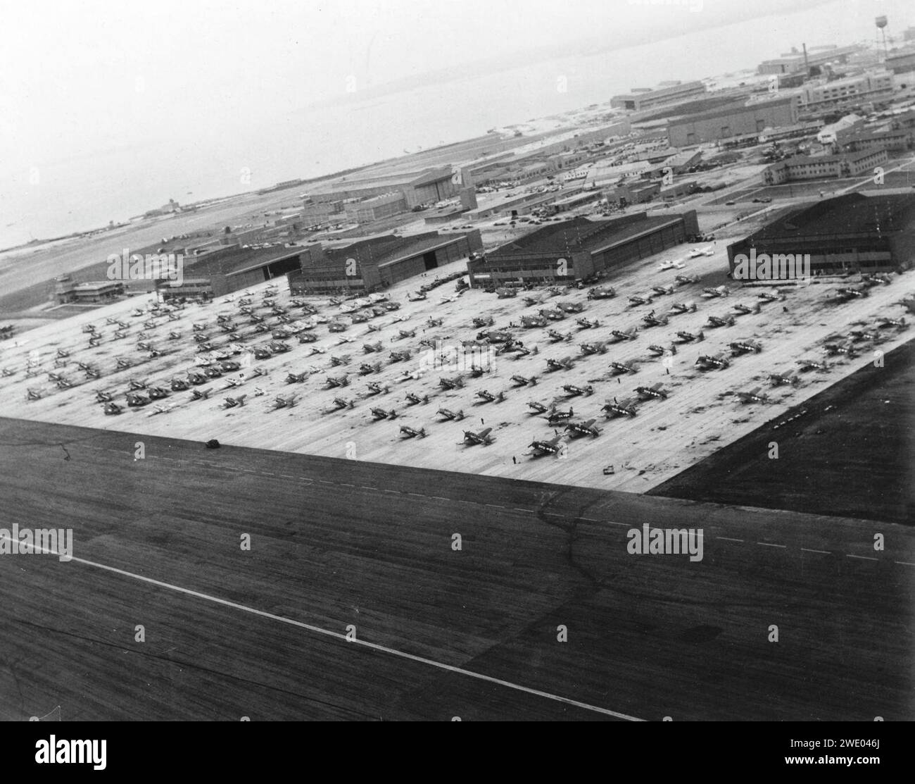 Aircraft parked at Naval Air Station Quonset Point, in 1943 (38330045 ...