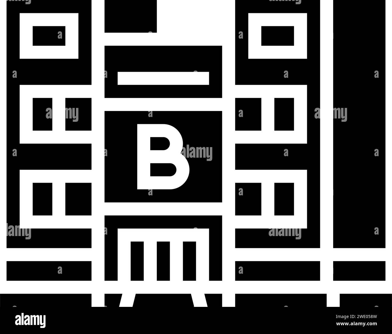 house bank building glyph icon vector illustration Stock Vector Image ...