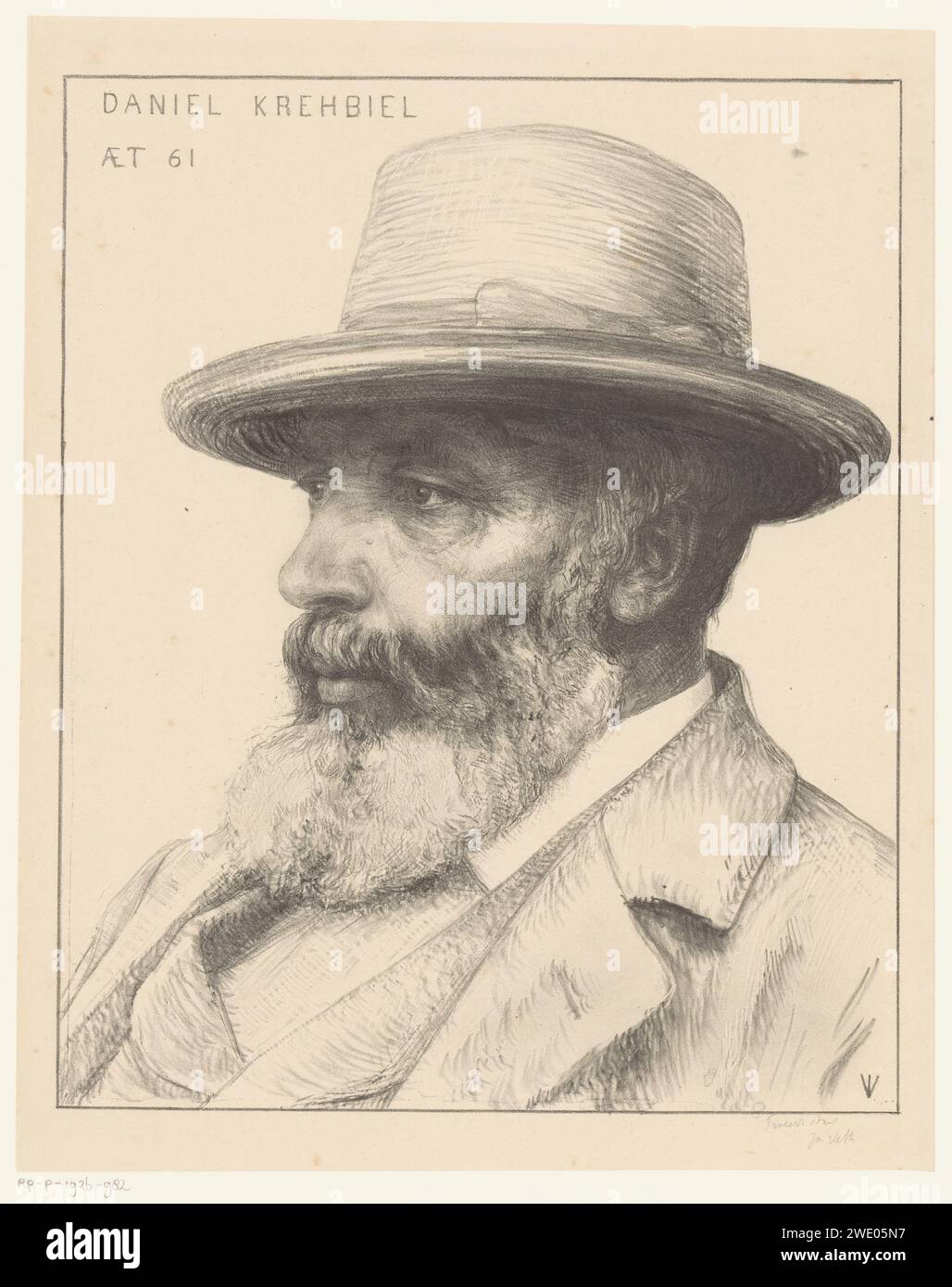 Portrait of Daniel Krehbiel, Jan Veth, 1904 print paper historical ...