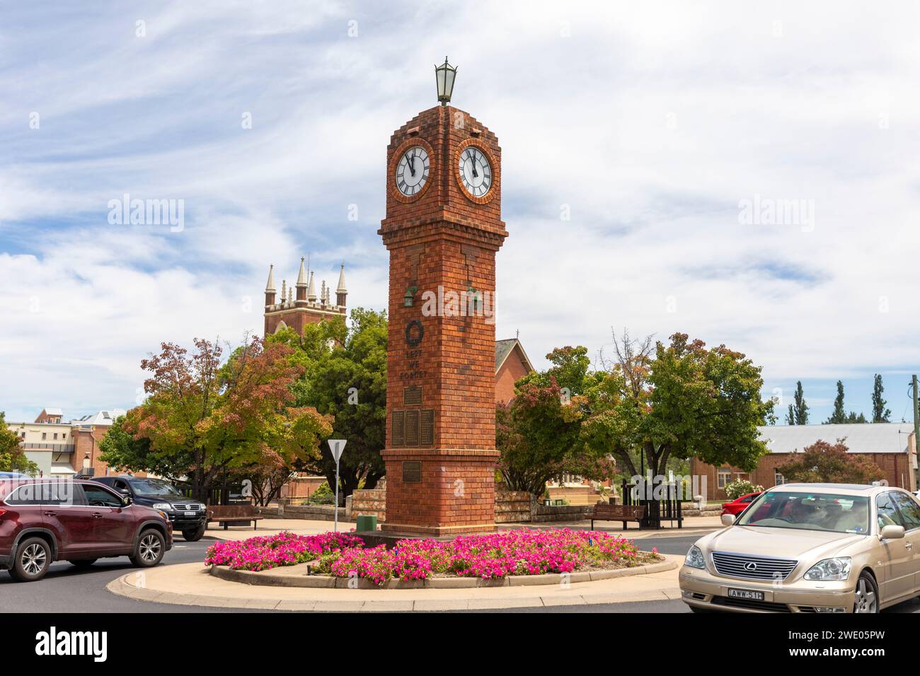 Mudgee town centre, memorial clock structure in honour of those ...