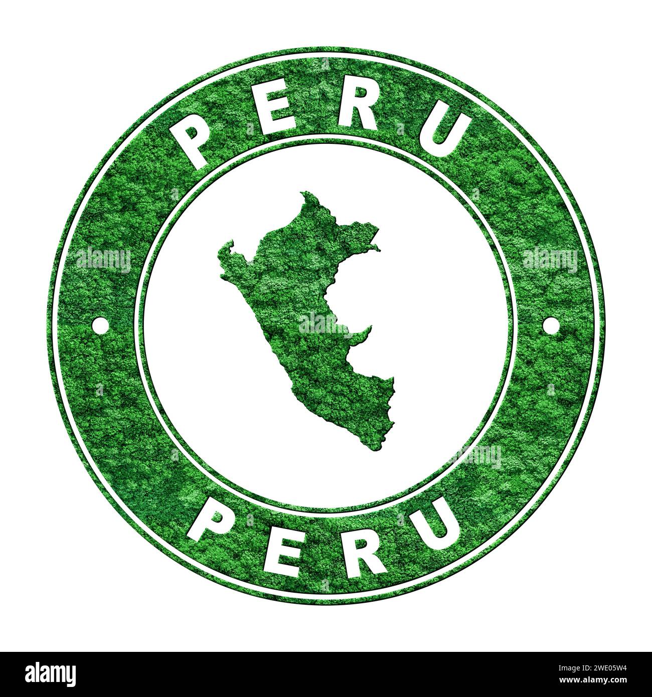 Map of Peru, CO2 emission concept, Clipping Path Stock Photo - Alamy