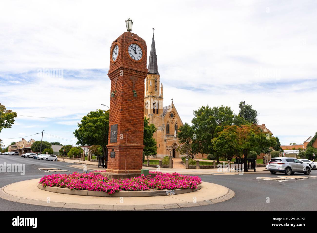 Mudgee town centre, memorial clock structure in honour of those ...