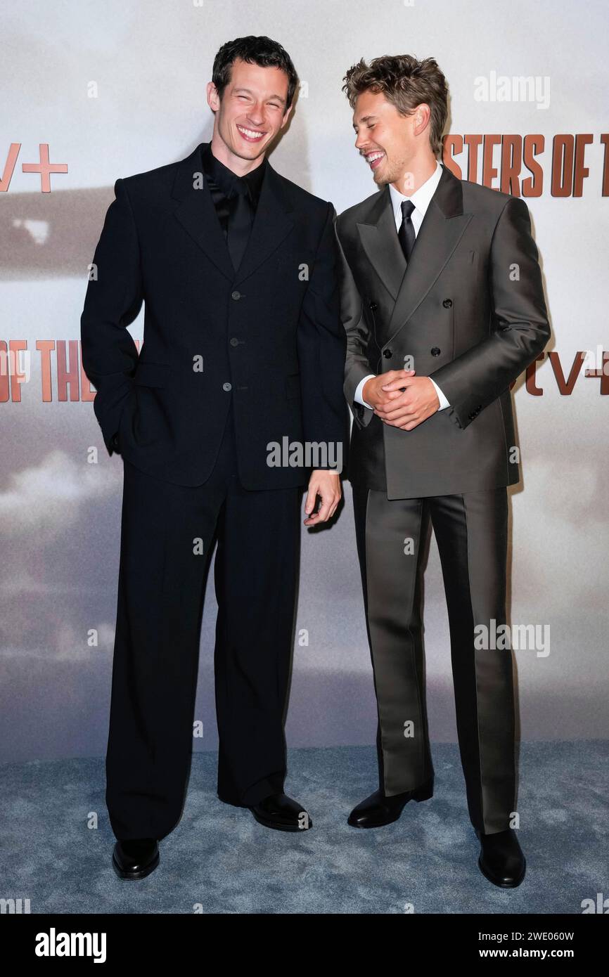 Callum Turner, left, and Austin Butler pose for photographers upon ...