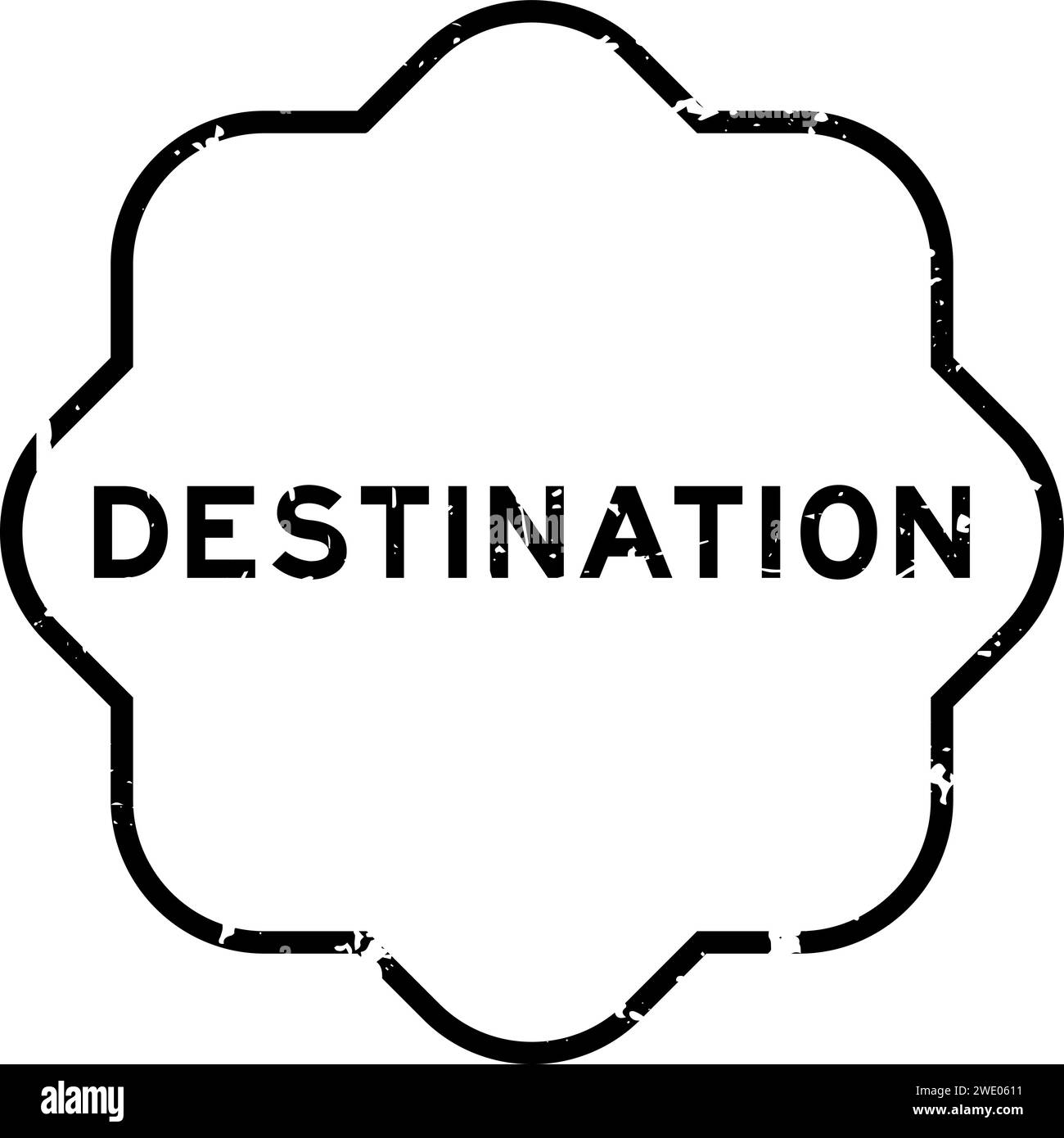 Grunge black destination word rubber seal stamp on white background ...