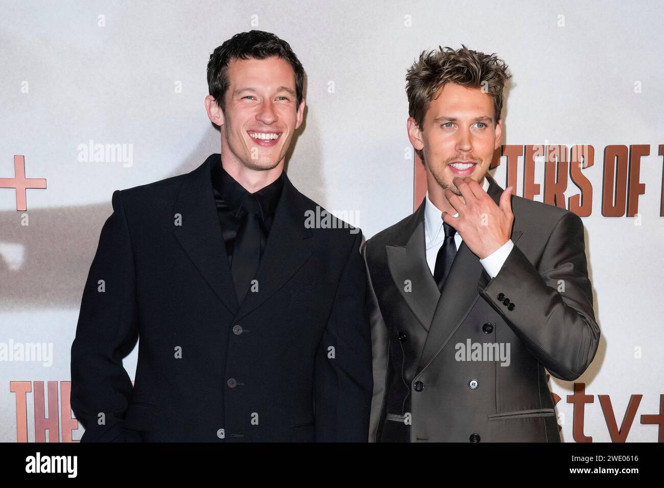 Callum Turner, left, and Austin Butler pose for photographers upon ...