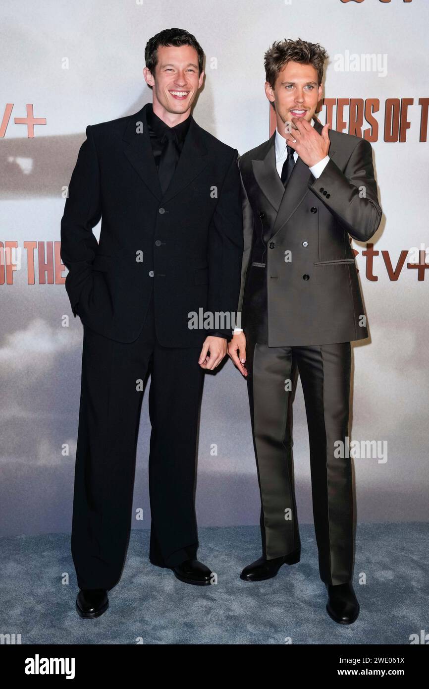 Callum Turner, left, and Austin Butler pose for photographers upon ...
