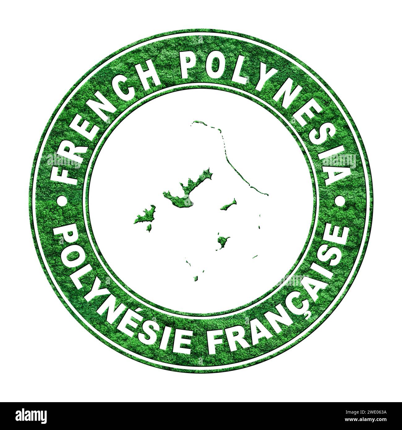 Map of French Polynesia, CO2 emission concept, Clipping Path Stock ...