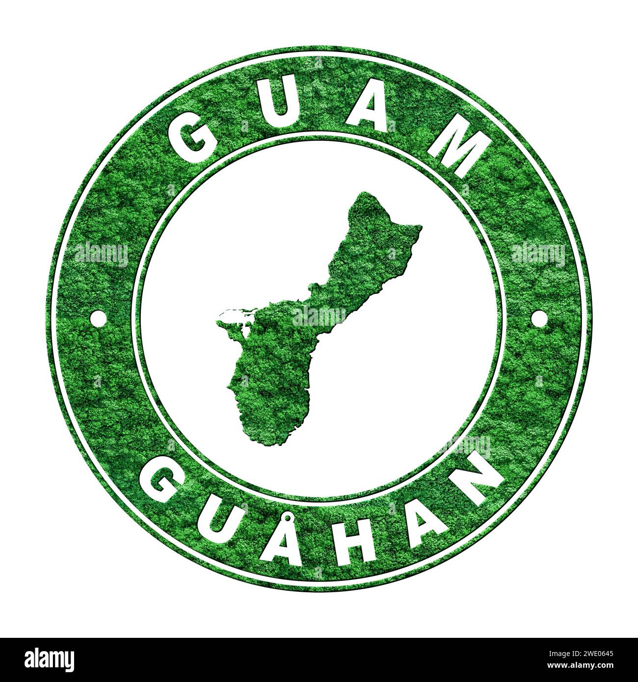 Map of Guam, CO2 emission concept, Clipping Path Stock Photo - Alamy