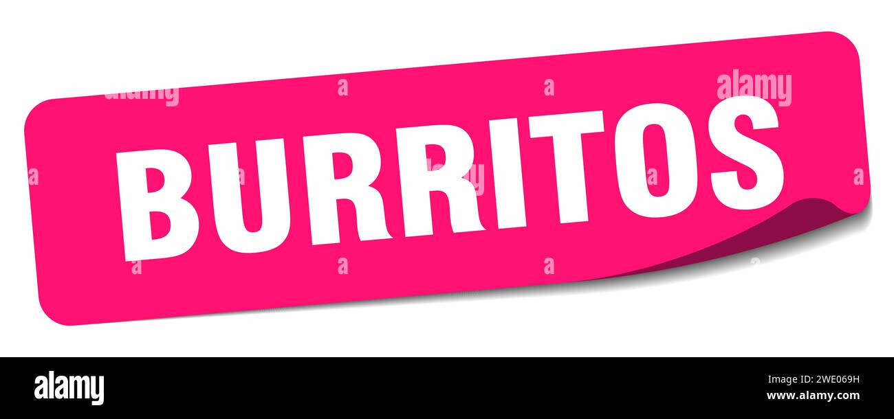 burritos sticker. burritos rectangular label isolated on white ...