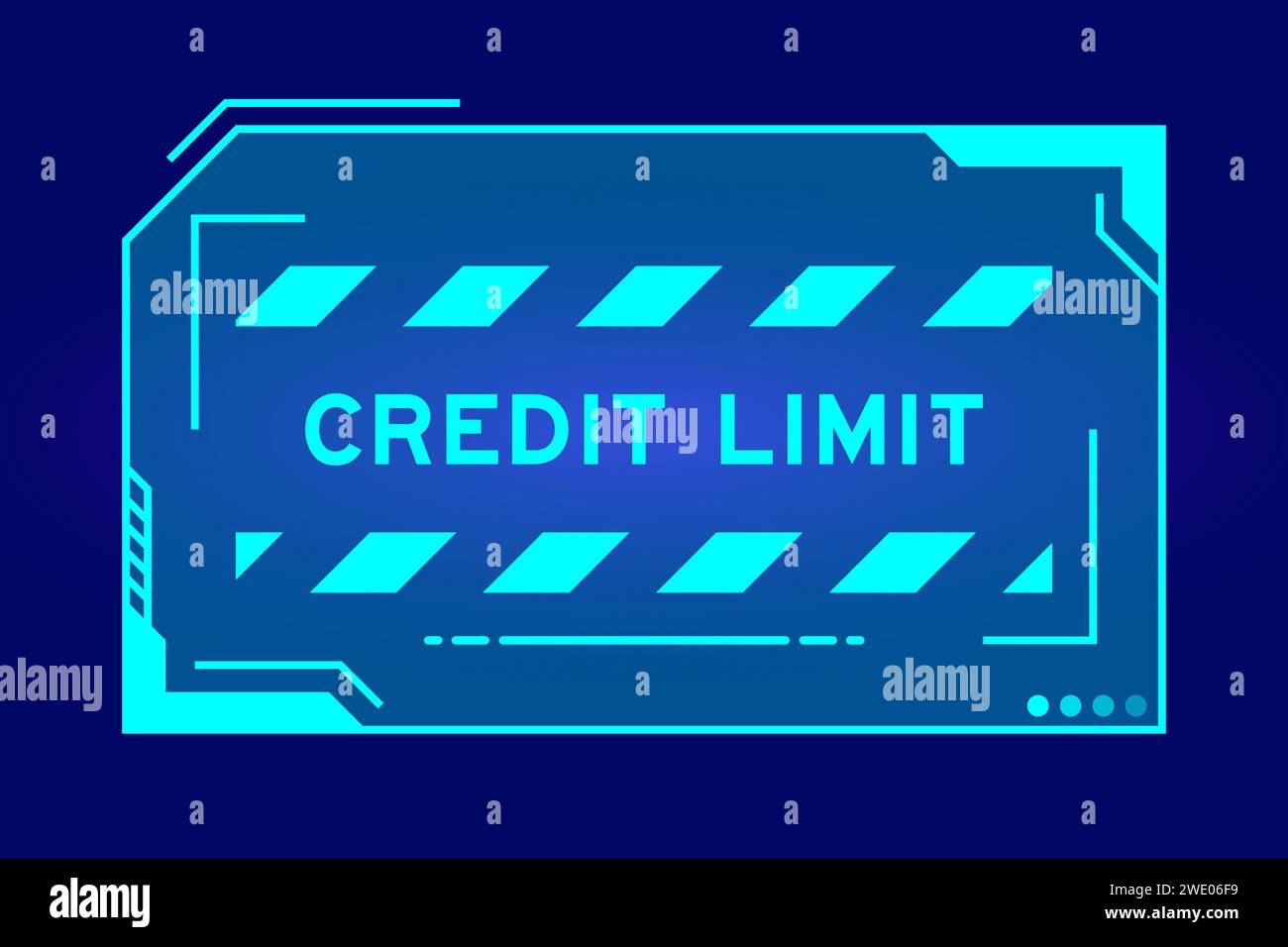 Blue color of futuristic hud banner that have word credit limit on user ...