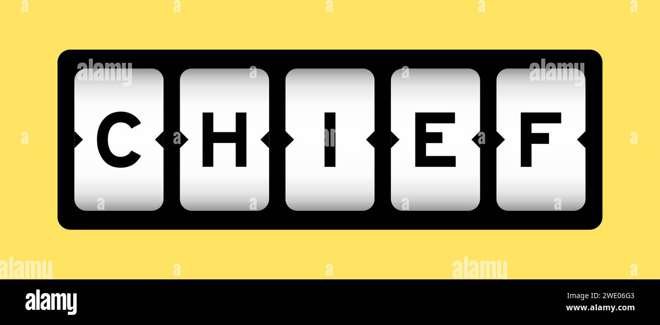 Black color in word chief on slot banner with yellow color background ...