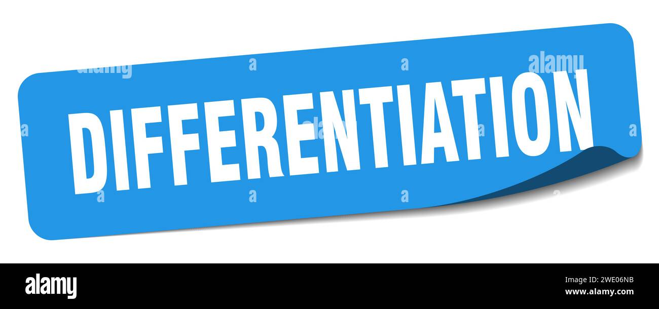 differentiation sticker. differentiation rectangular label isolated on ...