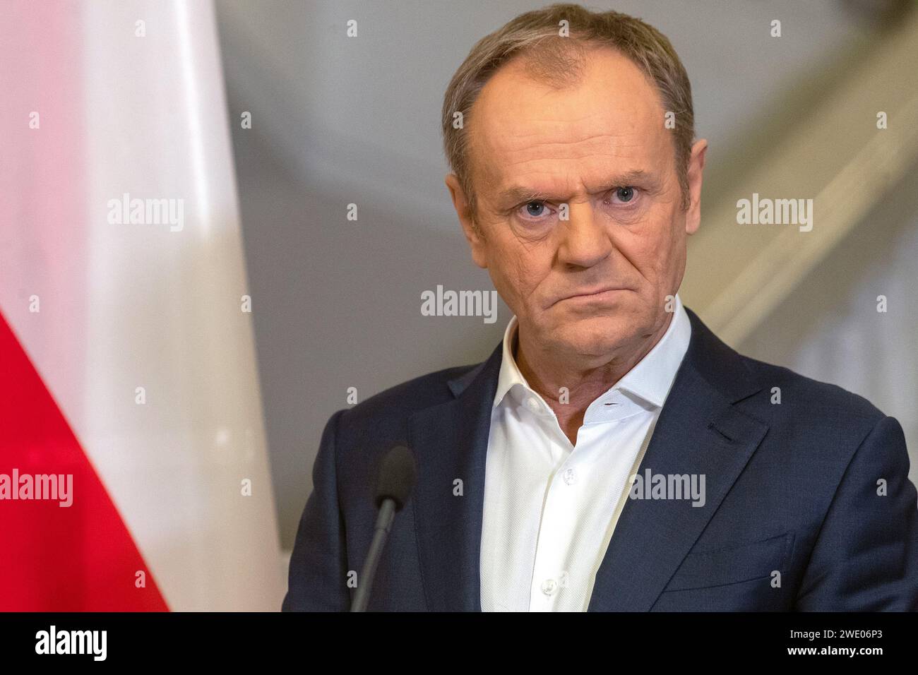 Non Exclusive: KYIV, UKRAINE - JANUARY 22, 2024 - Polish Prime Minister Donald Tusk is pictured ...