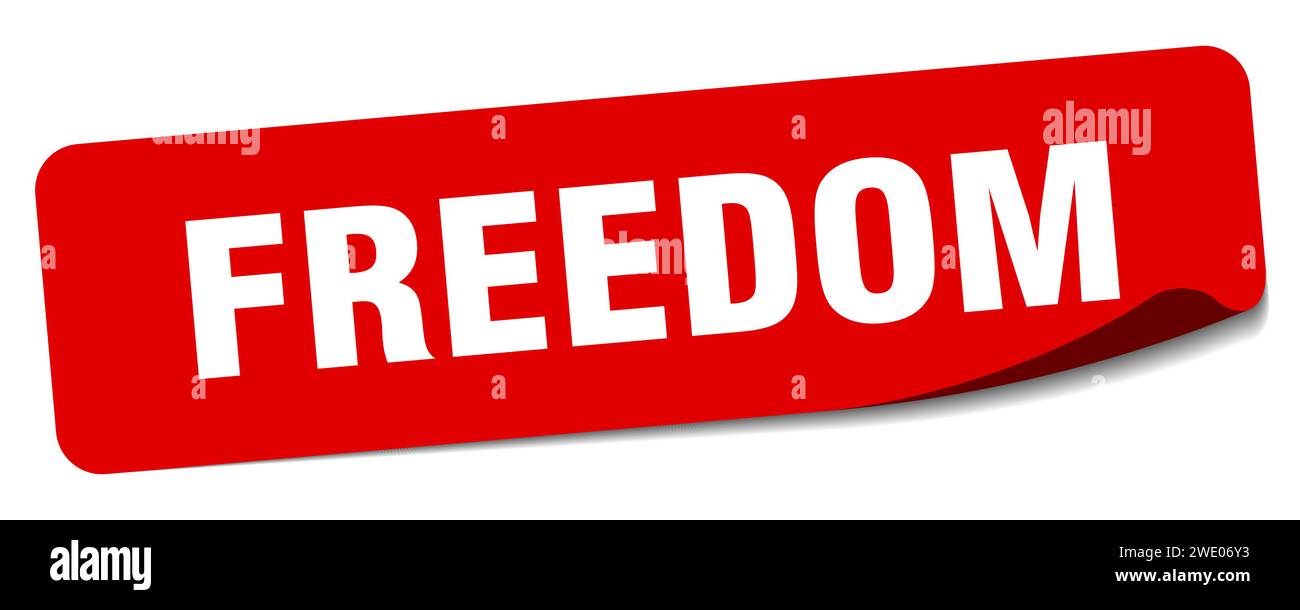 freedom sticker. freedom rectangular label isolated on white background ...