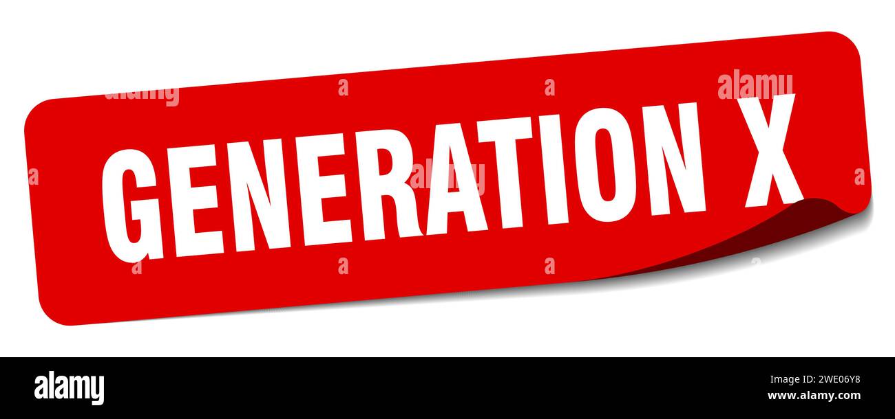 generation x sticker. generation x rectangular label isolated on white ...