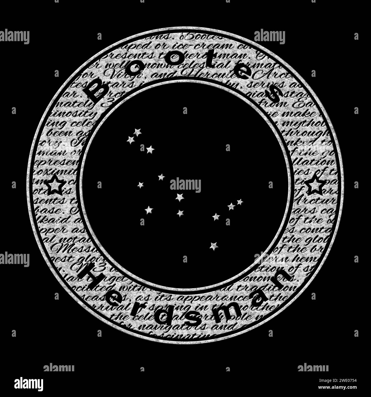 Bootes Star Constellation, On Black Background, Herdsman Constellation ...