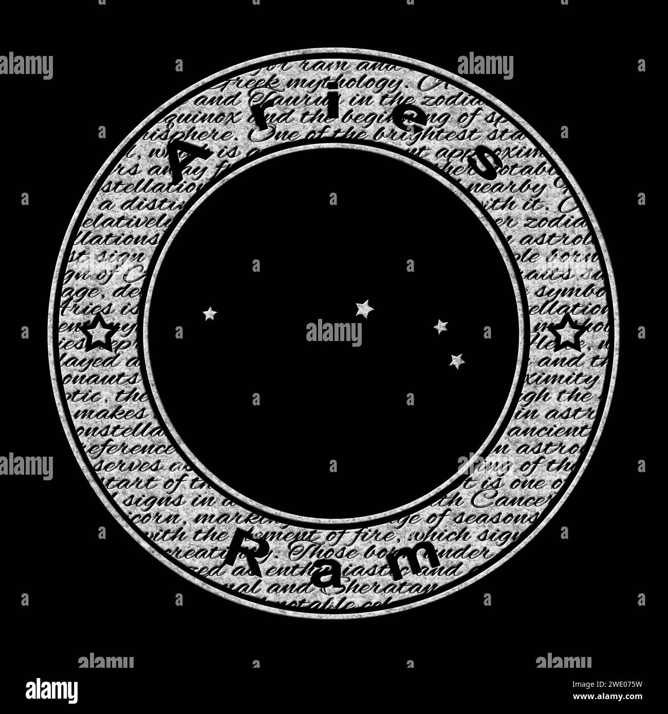 Aries Star Constellation, On Black Background, Ram Constellation Stock ...