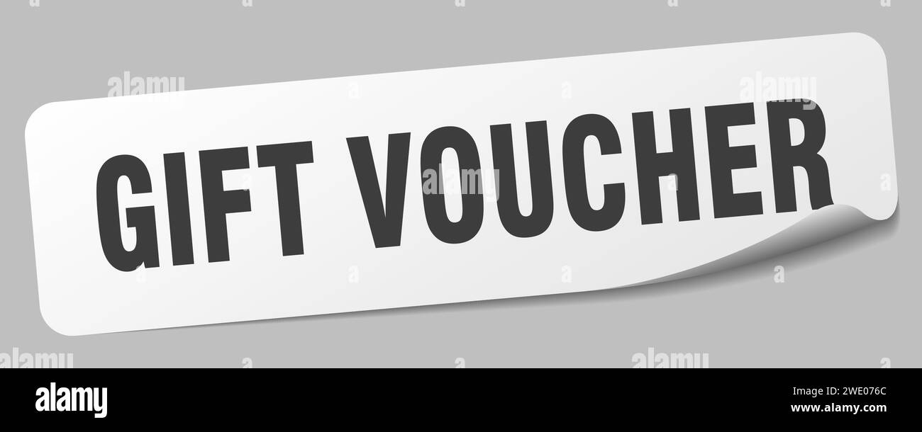 gift voucher sticker. gift voucher rectangular label isolated on white ...
