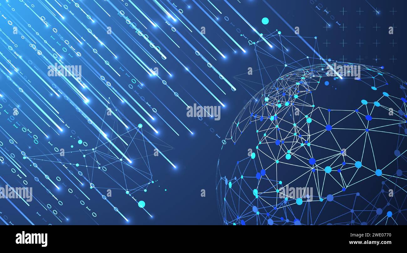 Futuristic technology background. Plexus structure business presentation, big data network ...
