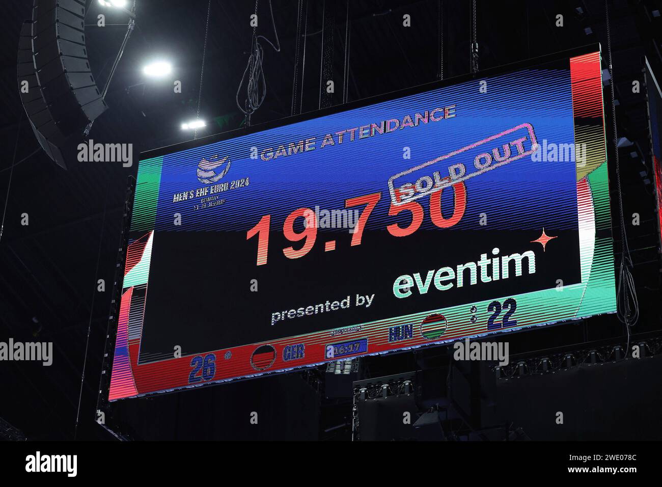 22.01.2024, Lanxess Arena, Koeln, GER, EHF Euro 2024, Men, Hauptrunde ...