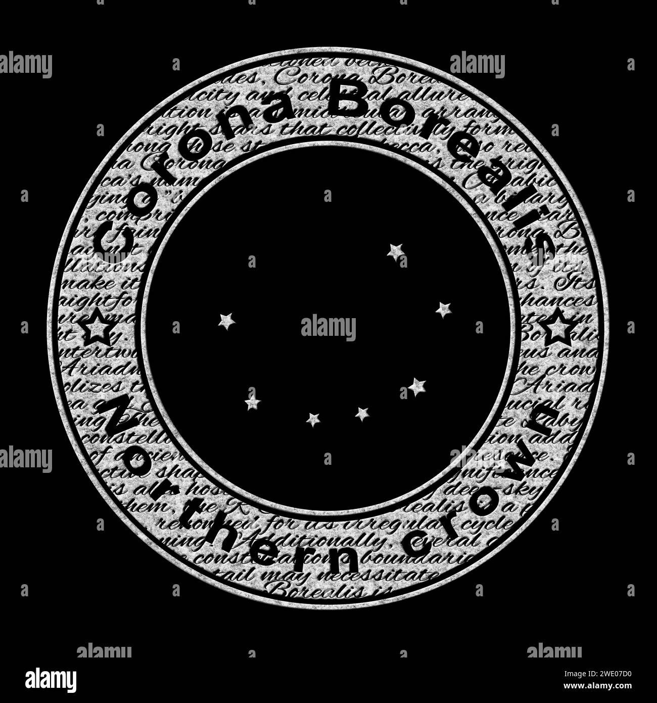 Corona Borealis Star Constellation, On Black Background, Northern Crown ...