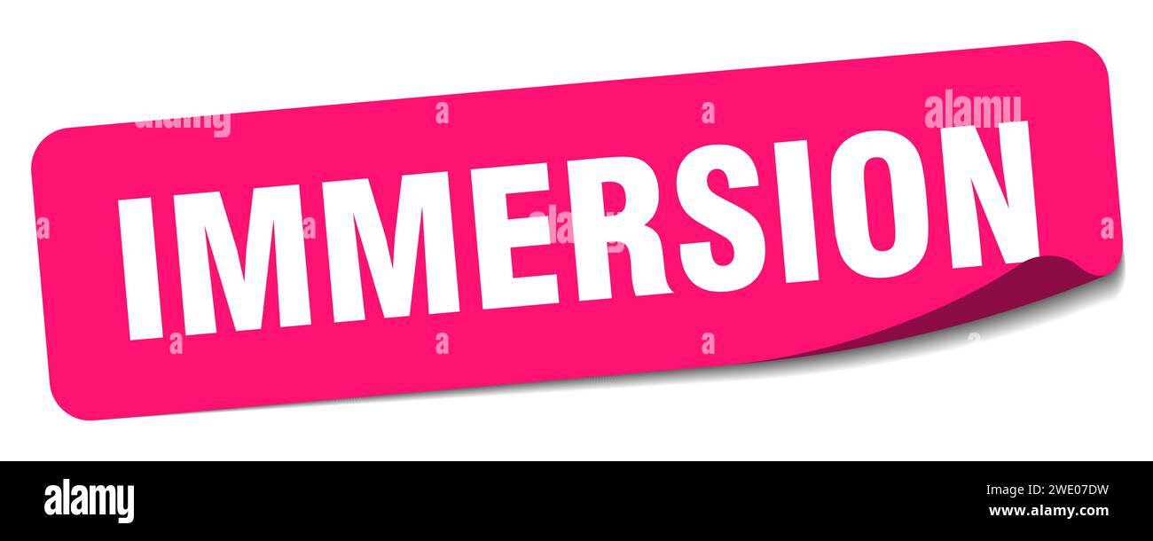 immersion sticker. immersion rectangular label isolated on white ...