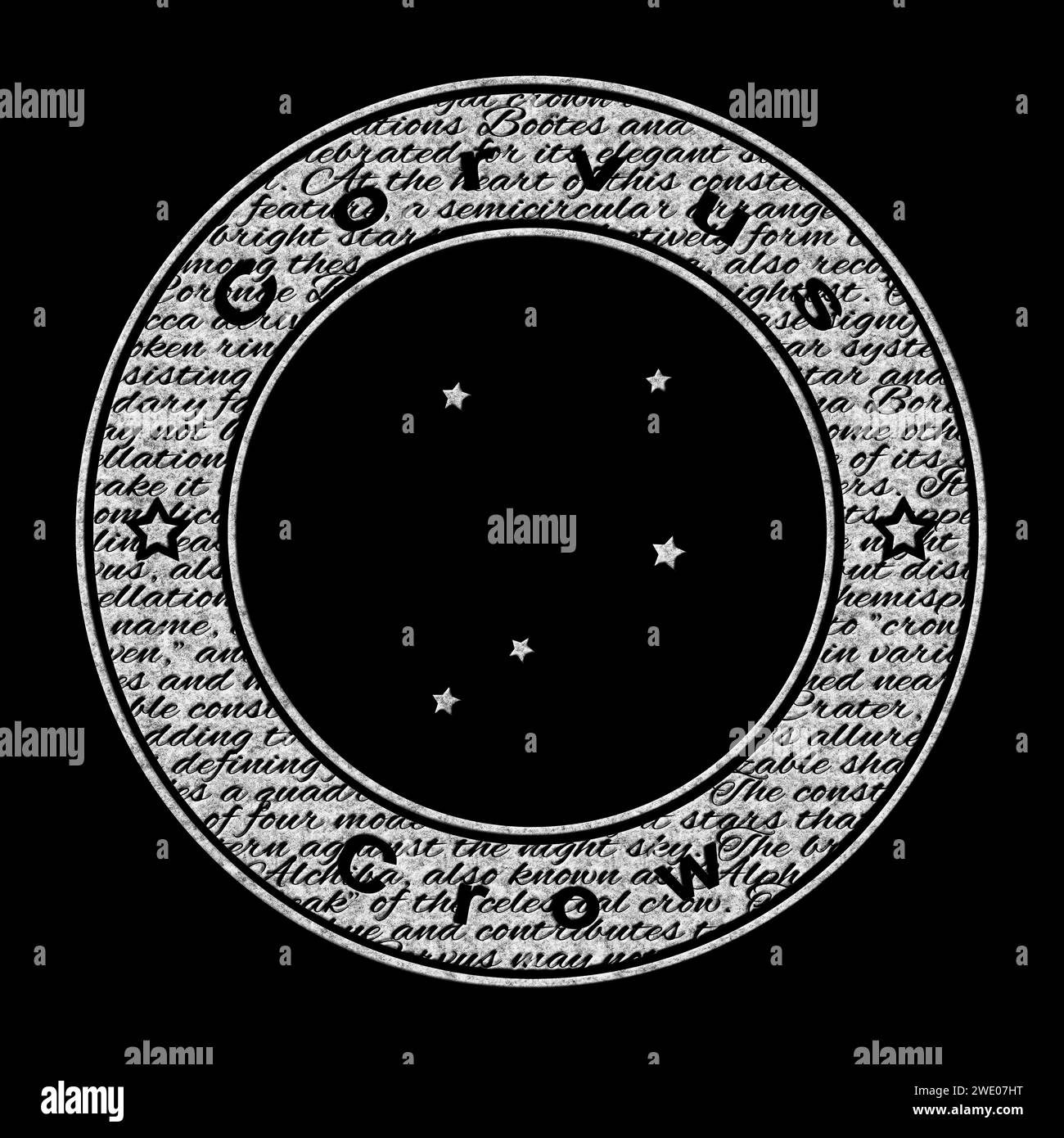 Corvus Star Constellation, On Black Background, Crow Constellation ...