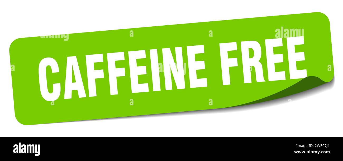 caffeine free sticker. caffeine free rectangular label isolated on ...