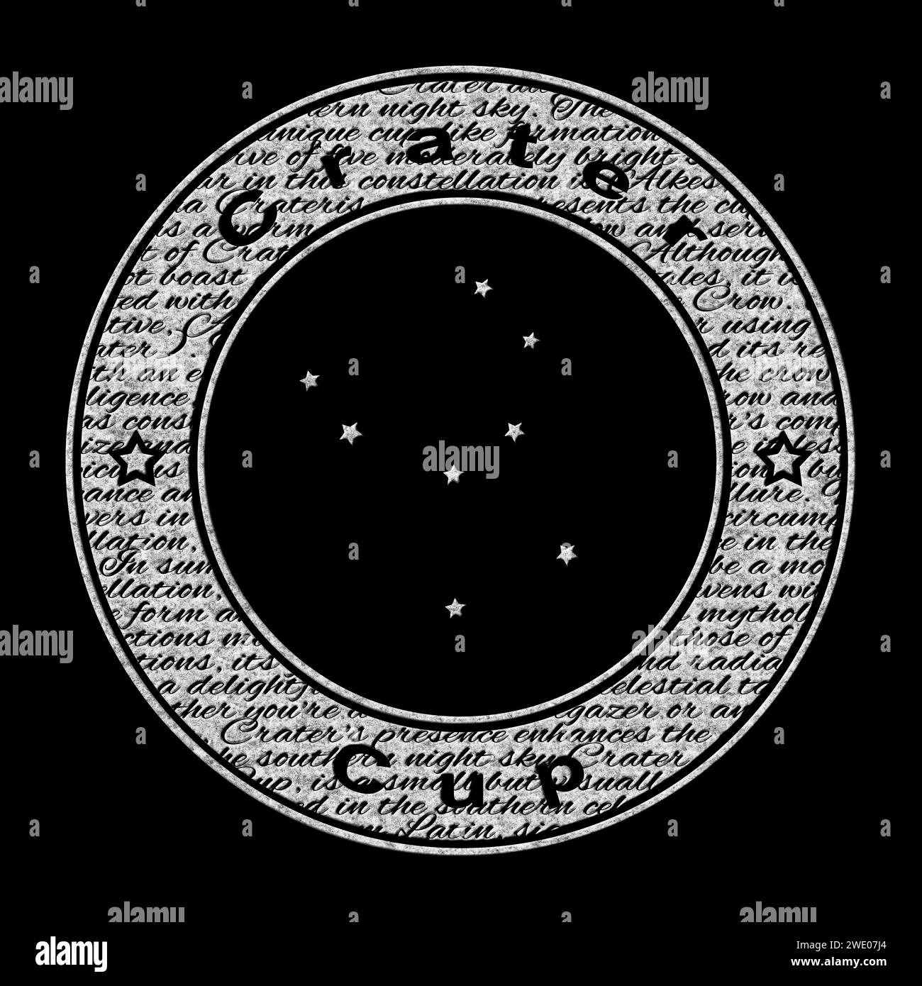 Crater Star Constellation, On Black Background, Cup Constellation Stock ...