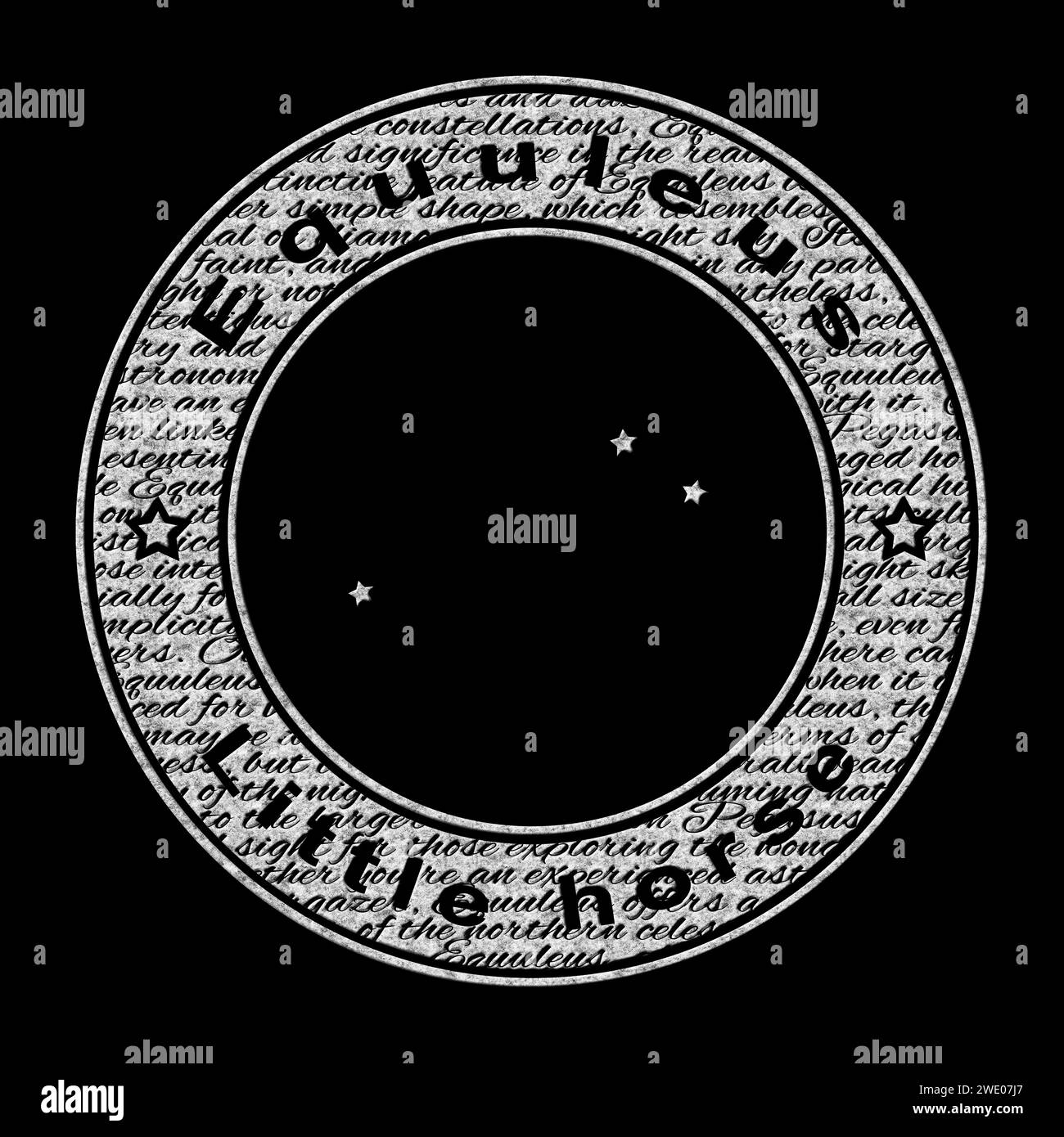 Equuleus Star Constellation, On Black Background, Pony Constellation ...