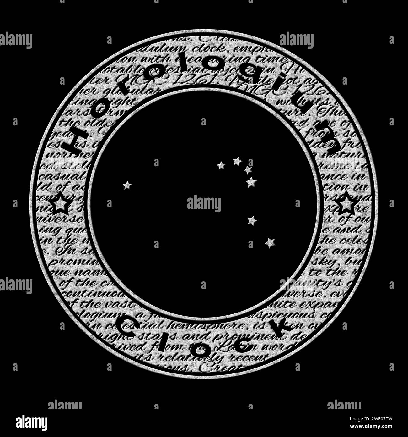 Horologium Star Constellation, On Black Background, Clock Constellation ...