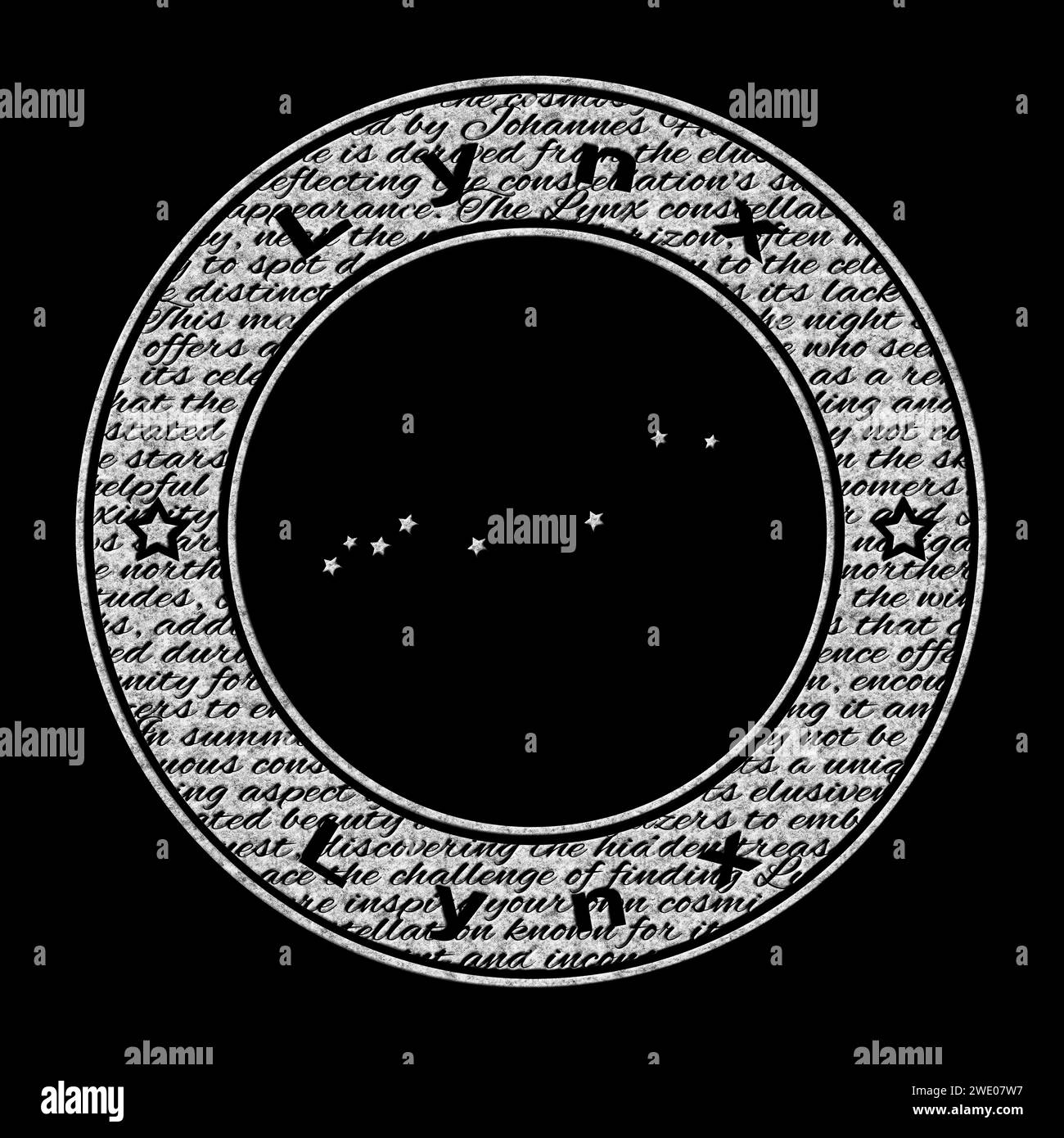 Lynx Star Constellation, On Black Background, Cat Constellation Stock ...