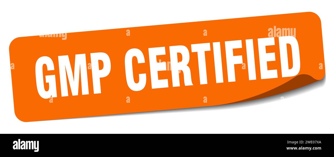 gmp certified sticker. gmp certified rectangular label isolated on ...