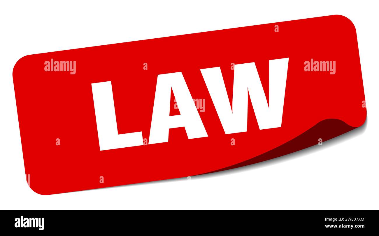 law sticker. law rectangular label isolated on white background Stock ...