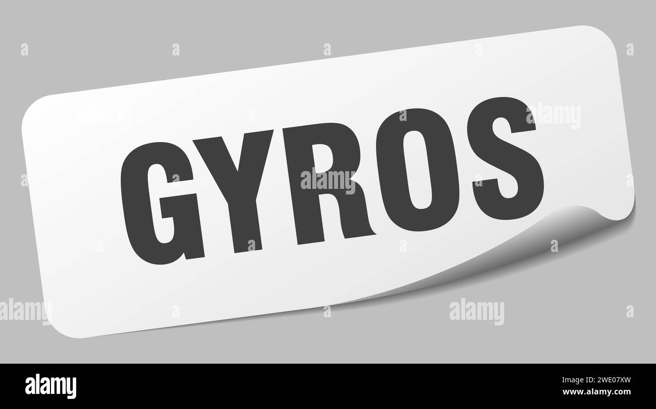 gyros sticker. gyros rectangular label isolated on white background ...