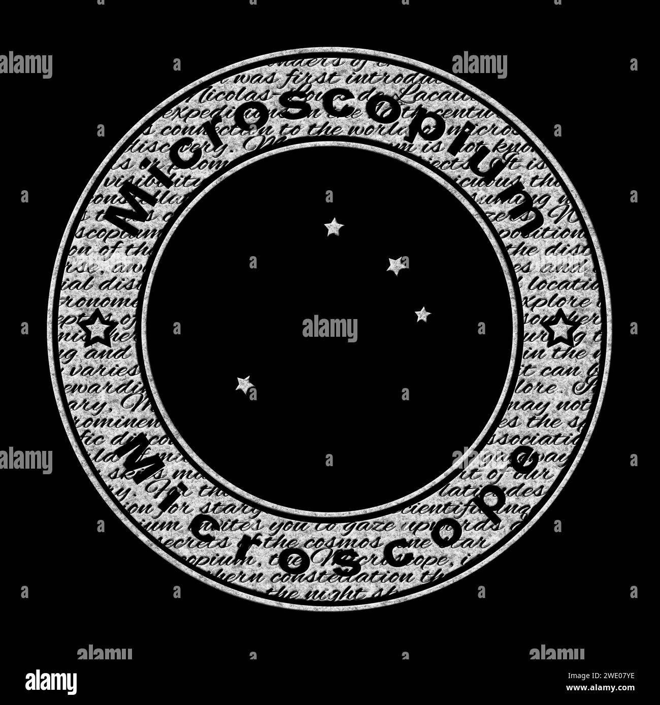 Microscopium Star Constellation, On Black Background, Microscope ...