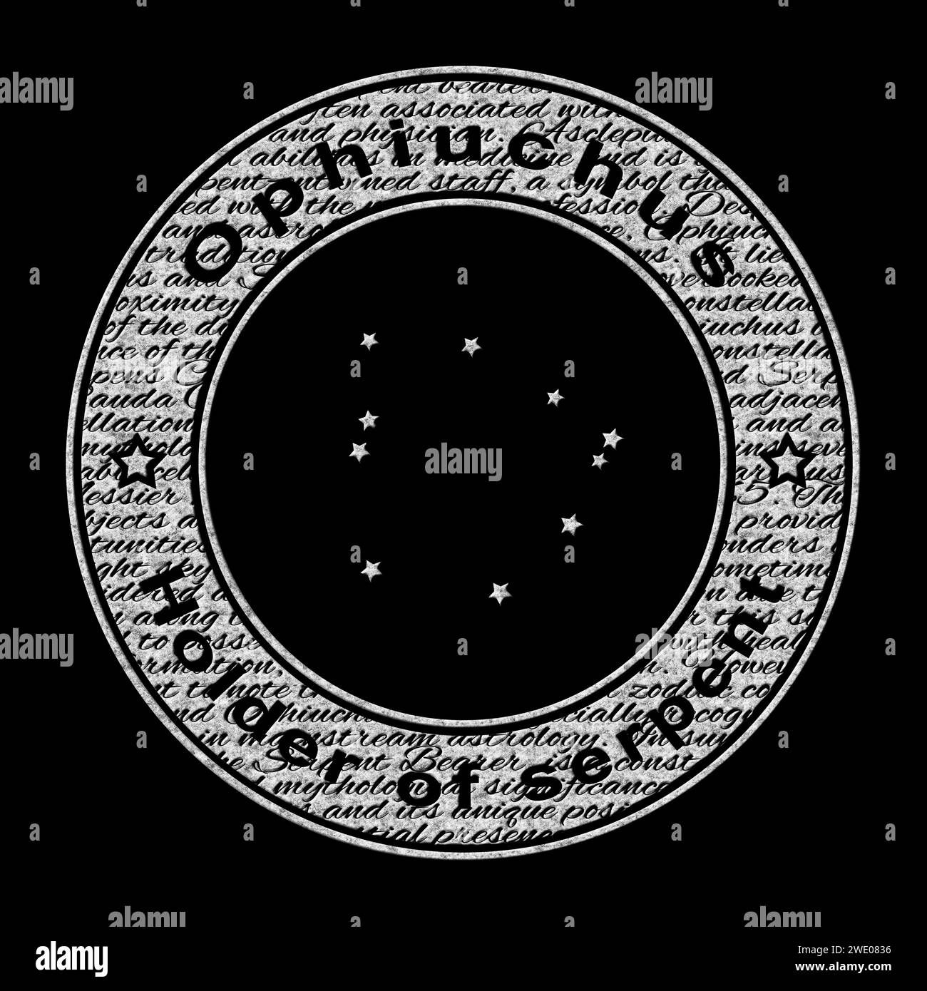 Ophiuchus Star Constellation, On Black Background, Serpentarius ...